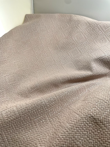 Pink shimmer weave design on suede | Southern Grace