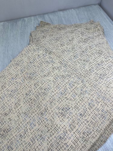 Metallic blue cross hatch on cream | Southern Grace