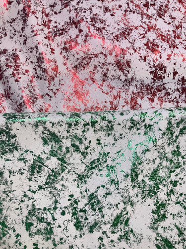 Metallic splash/ green and red on white | Southern Grace