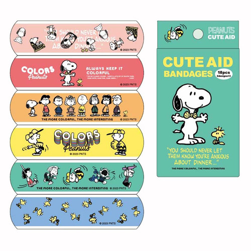 Japan Snoopy CUTE AID Bandage Adhesive Plaster Pack (18pcs/6 design ...
