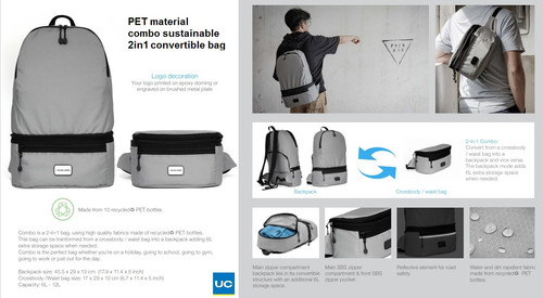 PET material combo sustainable 2in1 convertible bag_BCHK | United Creations