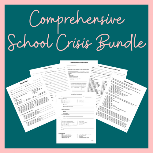 Crisis & Safety Plan Bundle: Bullying, Suicide Risk, Violence, Abuse ...
