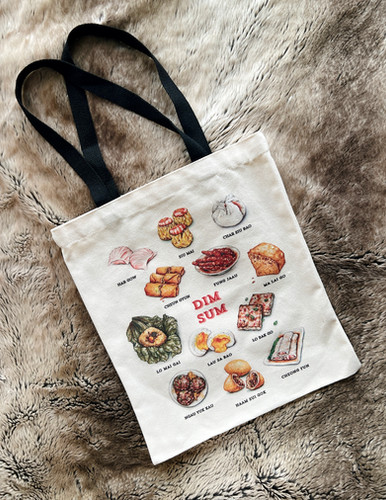 TOTE BAG | "Touch the Heart" Dim Sum Tote | Alvin c.k. Lam Art