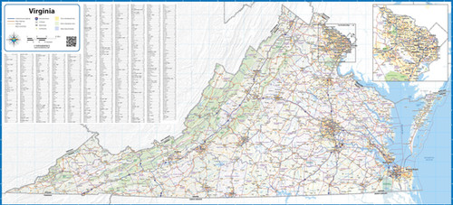 Virginia Laminated Wall Map | topographics