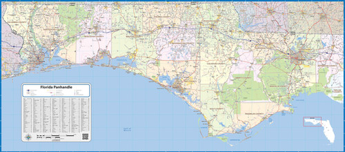 Florida Panhandle Laminated Wall Map | topographics