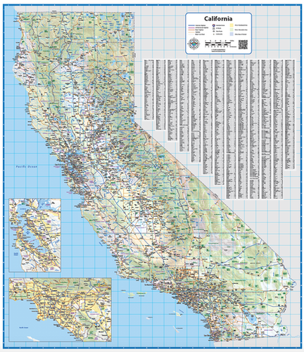 California Laminated Wall Map | topographics