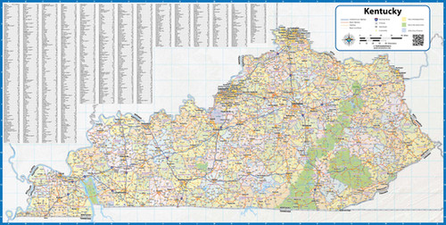 Kentucky Laminated Wall Map | topographics