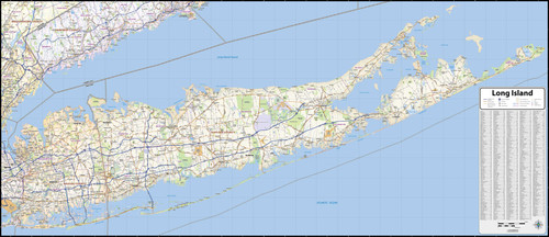 Long Island Laminated Wall Map | topographics