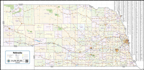 Nebraska Laminated Wall Map | topographics