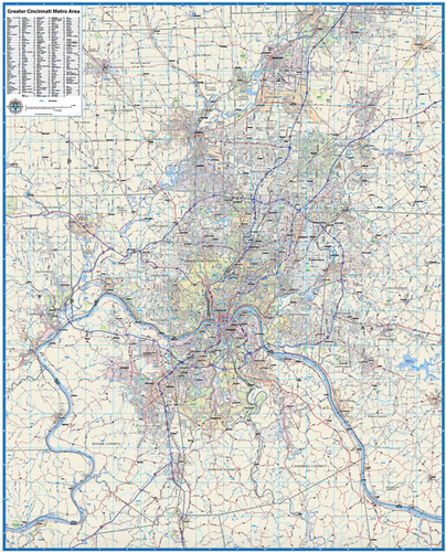 Greater Cincinnati Metro Area Wall Map | topographics