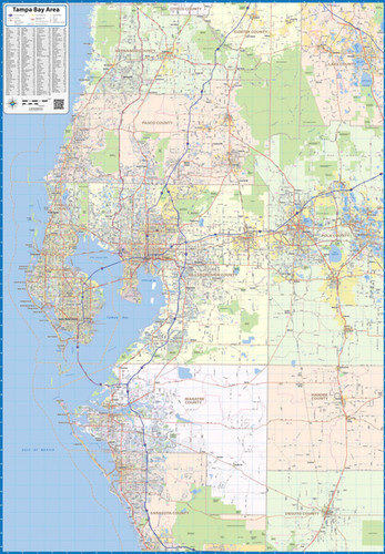 Tampa Bay Area Laminated Wall Map | topographics