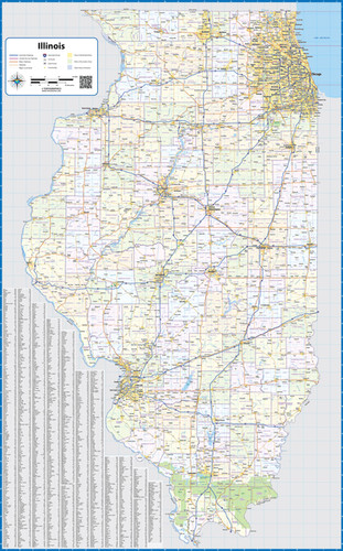 Illinois Laminated Wall Map | topographics