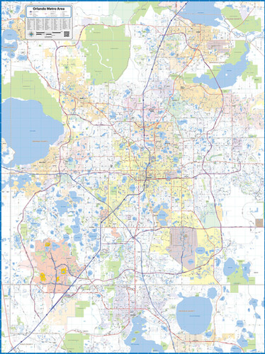 Orlando Metro Area Laminated Wall Map | topographics