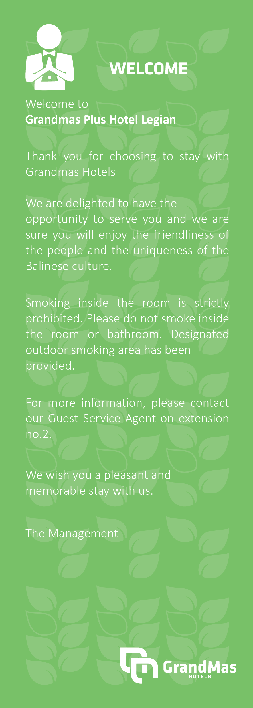 Grandmas Hotels - Grandmas Plus Hotel Legian Room Directory