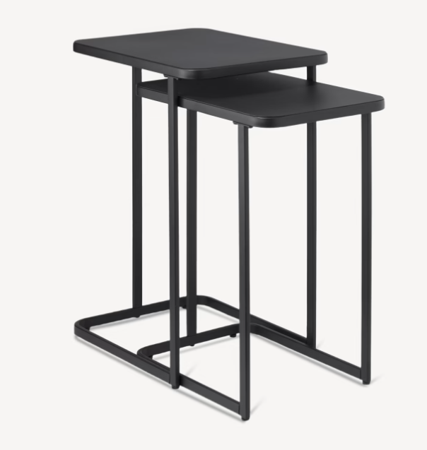 Set of 2 Metal Side Tables | White Dahlia Design