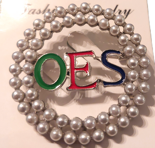 OES Round Pearl Brooch | dblgreekaccessories