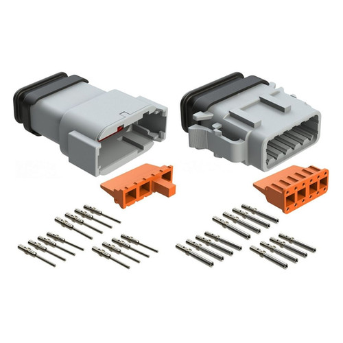 ATM/DTM Strain Relief Connector Kit, Keyed, Color Choice, 12 Cavity