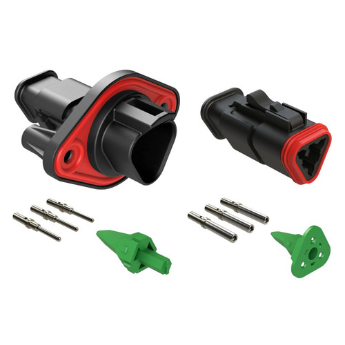 3 Cavity AT/DT Panel Mount Strain Relieved Connector, Kit Options ...