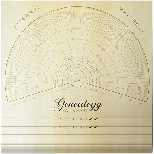 15-Pack Family Tree, Genealogy Fan Chart, 9 Generations Pedigree ...
