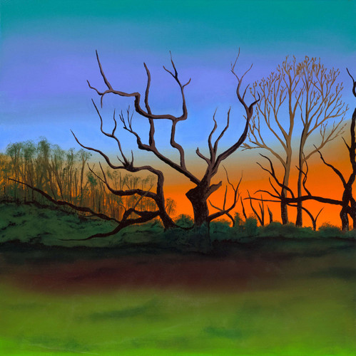 "A Tree somewhere on Riddlesdown common 40x40cm 2022 | Simon Bailey artist
