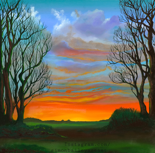 Visiting Mr Moon (2023) | Simon Bailey artist "Original oil painting ...