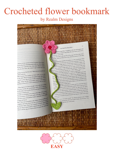 Crocheted flower bookmark- PDF pattern | Realm designs