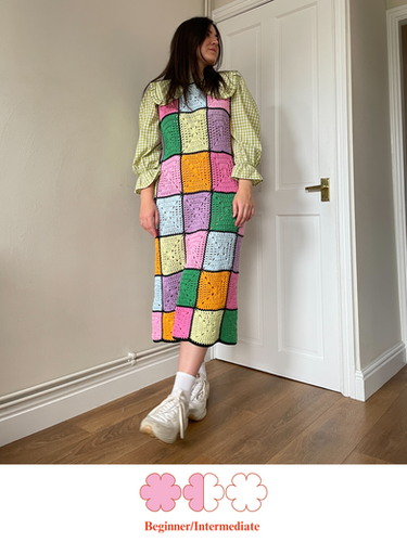 Crocheted solid granny squares dress/vest- PDF pattern | Realm designs