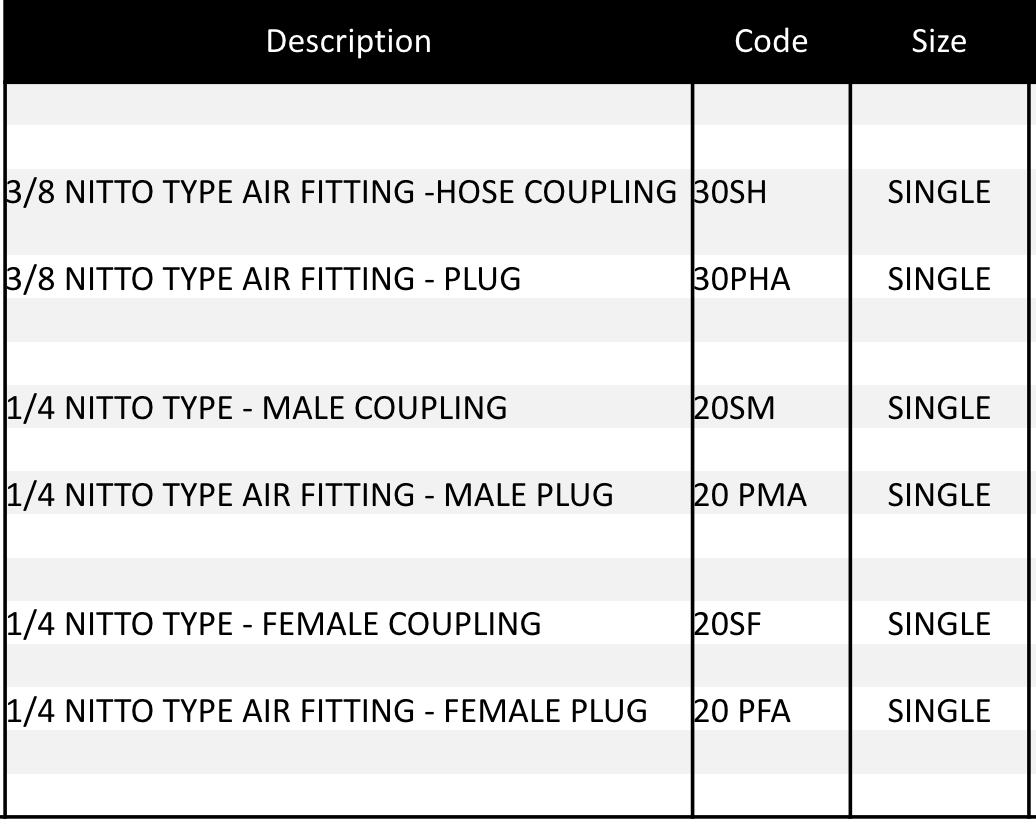 AIR FITTINGS