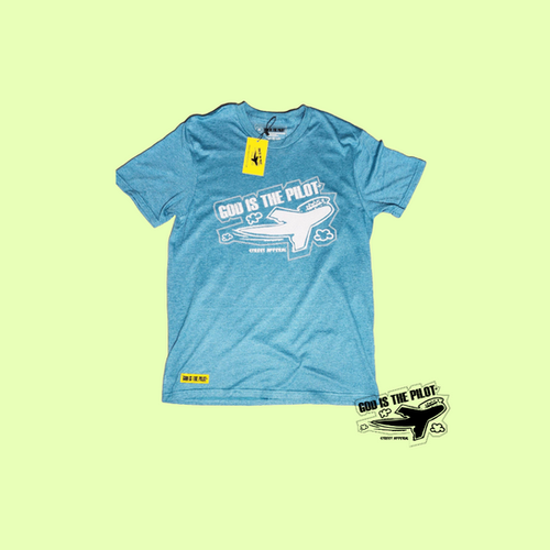 GITP 4 REAL LOGO TEE (HEATHER LAGOON BLUE) | God is the Pilot