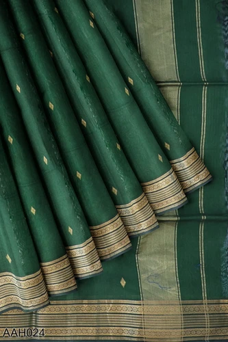 150 Ghar Rui Phool V Border Saree | Aamantranindia