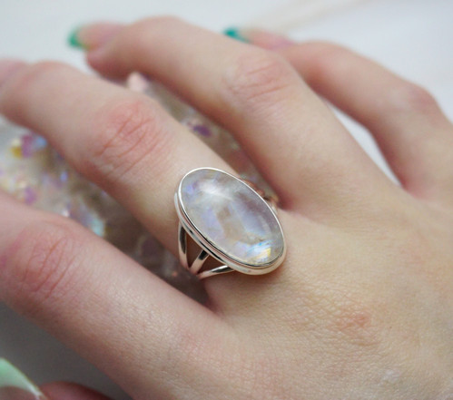 Triple Split Band - Moonstone Ring | KIMS CRYSTALS