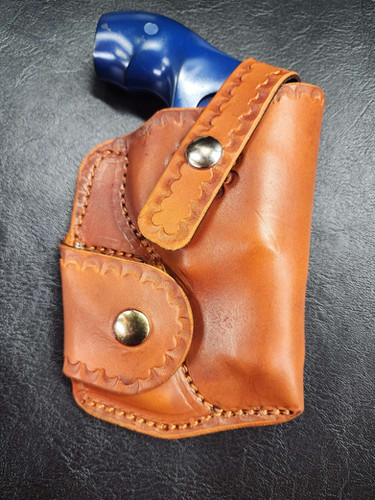 Belt clip Holster for Smith and Wesson J frame snub. Holds five 357 mag ...
