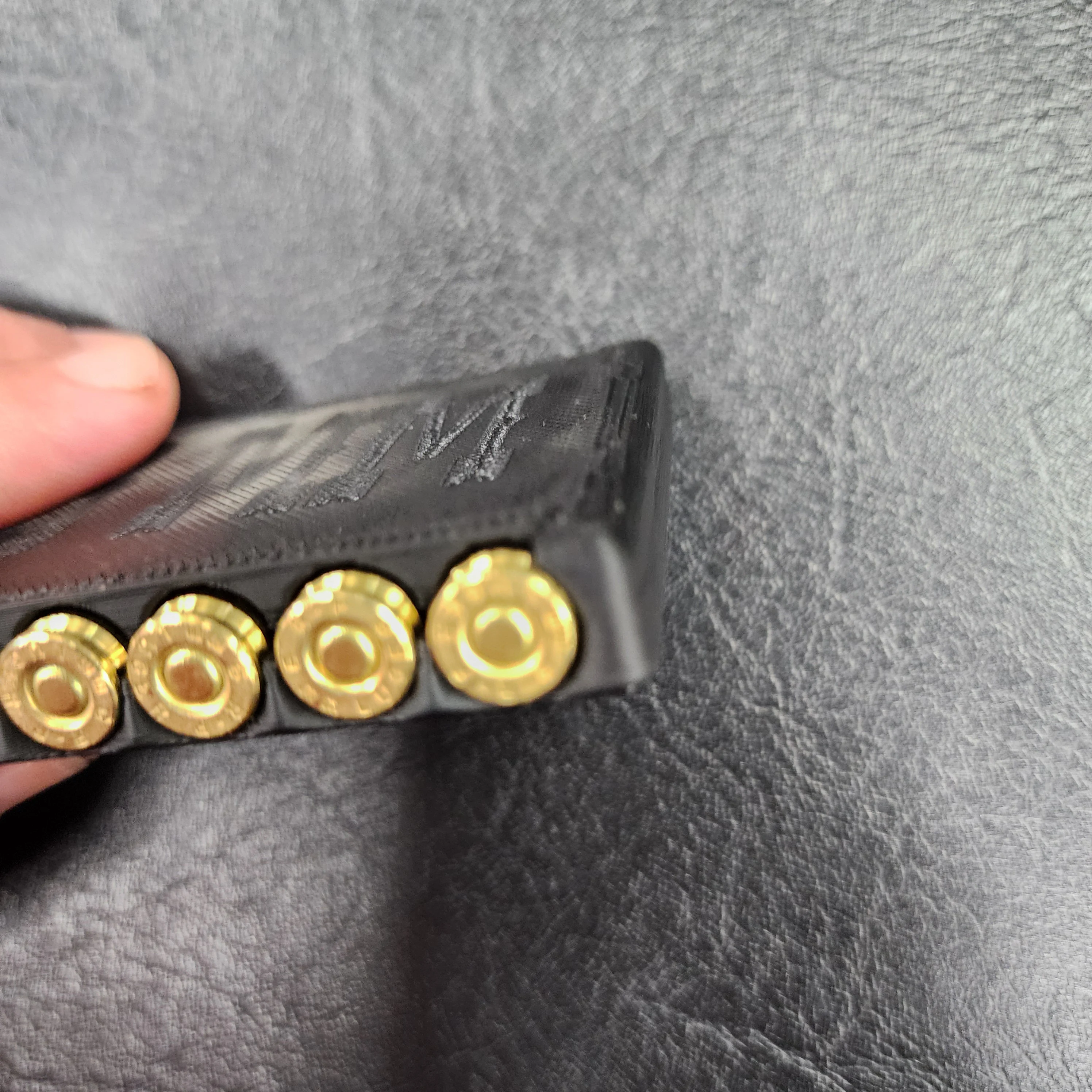 Shell Holder for 9mm EDC pocket carry. Holds Twelve 9mm shells in a ...