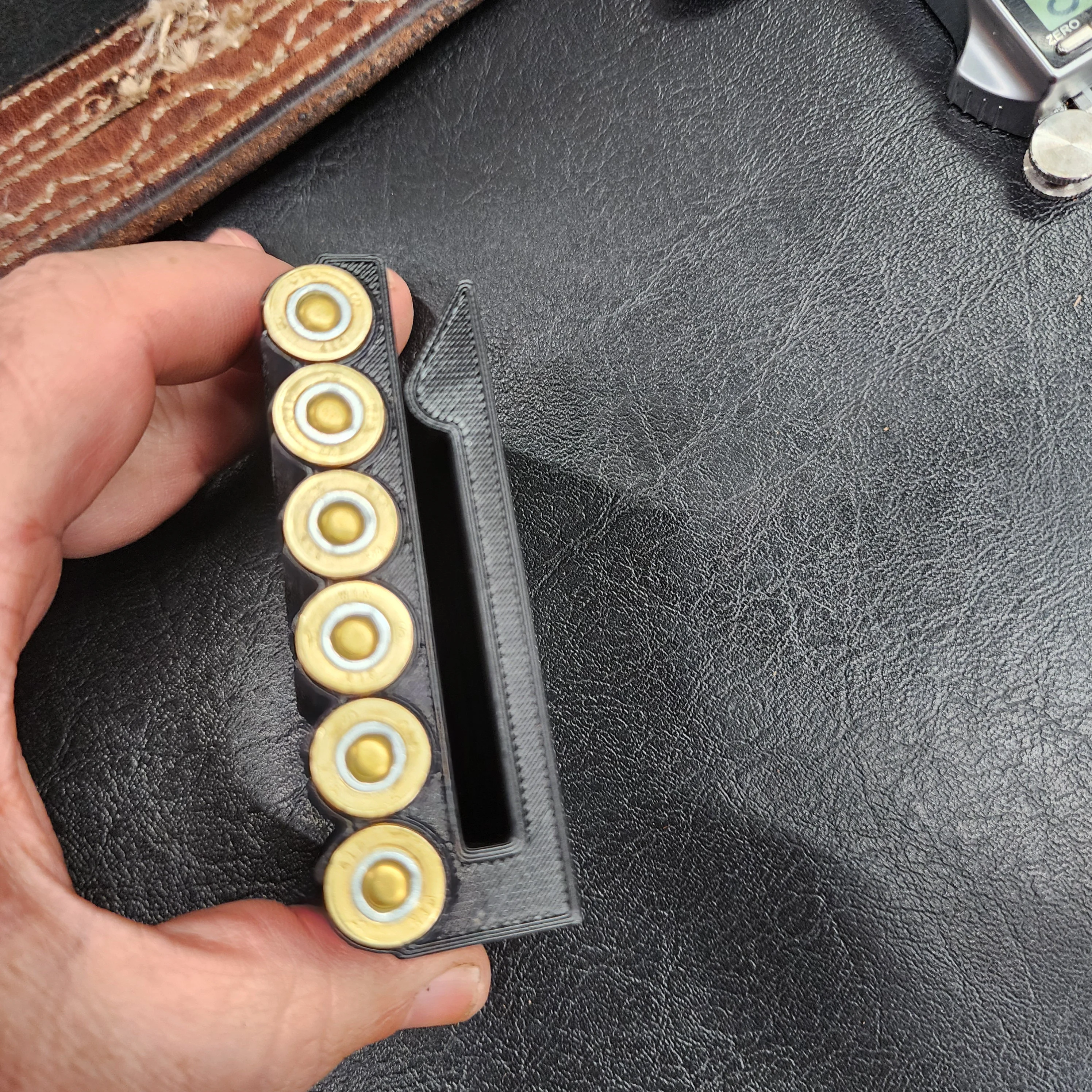 410 shell holder with clip. Black PLA Plus 3d printed in our shop ...