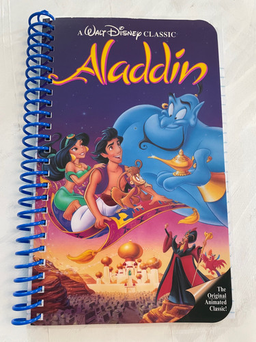 Aladdin - XL Vintage Disney VHS Notebook | hayleygraytextiles