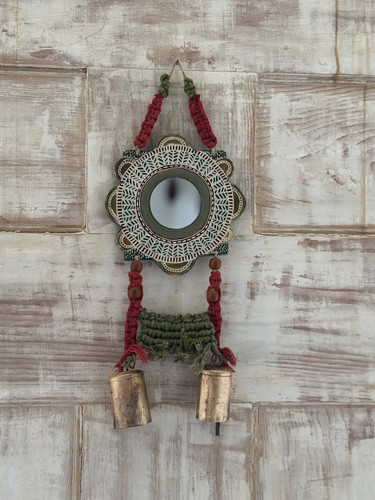 Macrame Chime Wall Mirror | Muddy Bird Pottery