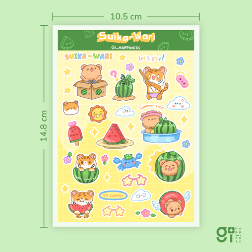 Suika-wari sticker | gihappiness.studio