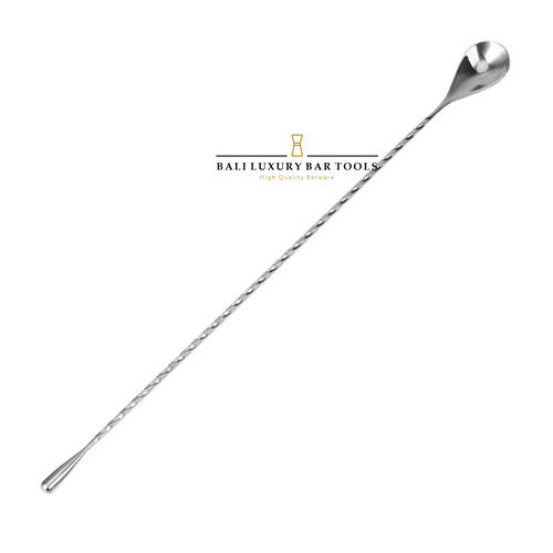 Tear Drop Long Bar Spoon 40 cm Silver | Bali Luxury Bar Tool