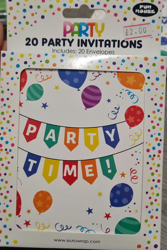 20 Party Time Invitations with envelopes | Party Time Exeter