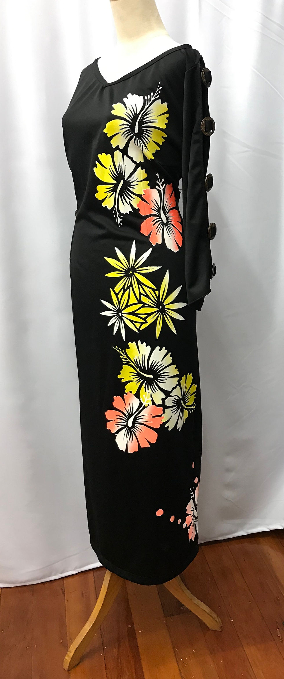 Women Handprint Dress | xufashion