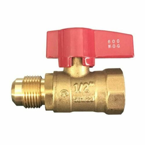 Connector Ball Valve-1/2"OD Flare x 1/2"FIP | Totalfireplace