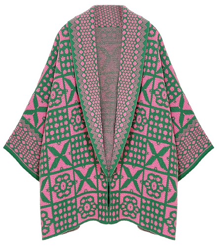Tile Pattern Knit Cardigan | Queen of Para