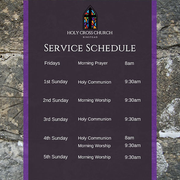 SERVICE SCHEDULE | OUR CHURCH | HOLY CROSS CHURCH BINSTEAD | ISLE OF ...