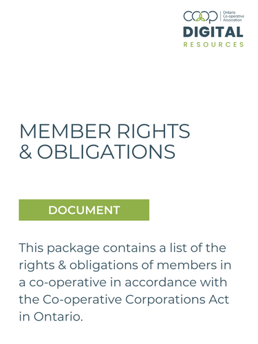 Member Rights & Obligations | Ontario Co-op Assoc.