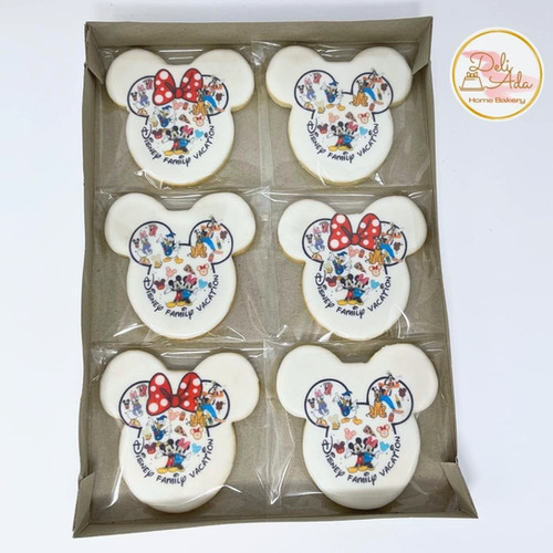 Mickey Shaped Customizable Sugar Cookies with edible image (Pack of 4) | Deliada Home Bakery