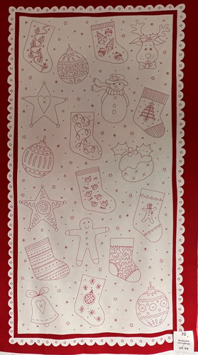 Redwork Christmas Panel | Peace By Piece Quilt