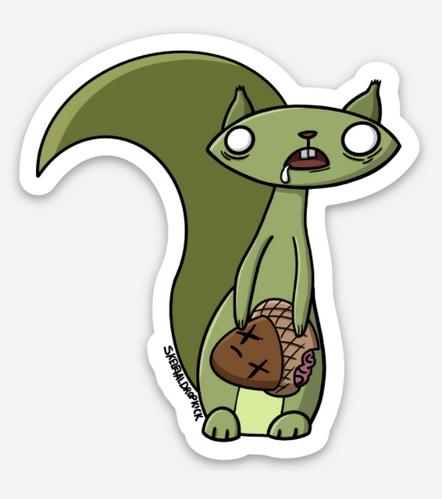Zombie Squirrel Sticker | Skeletal Dropkick