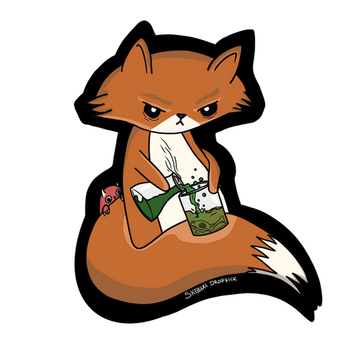 Riff Raff Fox Sticker | Skeletal Dropkick
