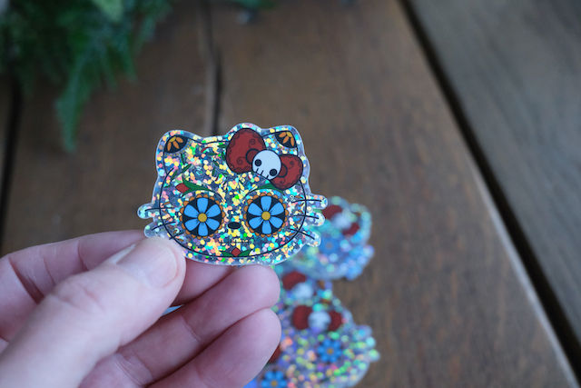 Limited edition Hella Kitty Sparkle Sticker | Skeletal Dropkick