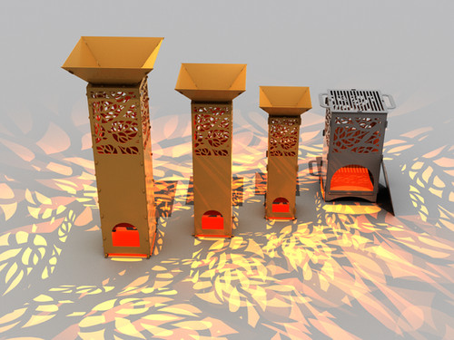 Garden column 4 in rusty style. DXF file.3 assembly options. 3 sizes ...